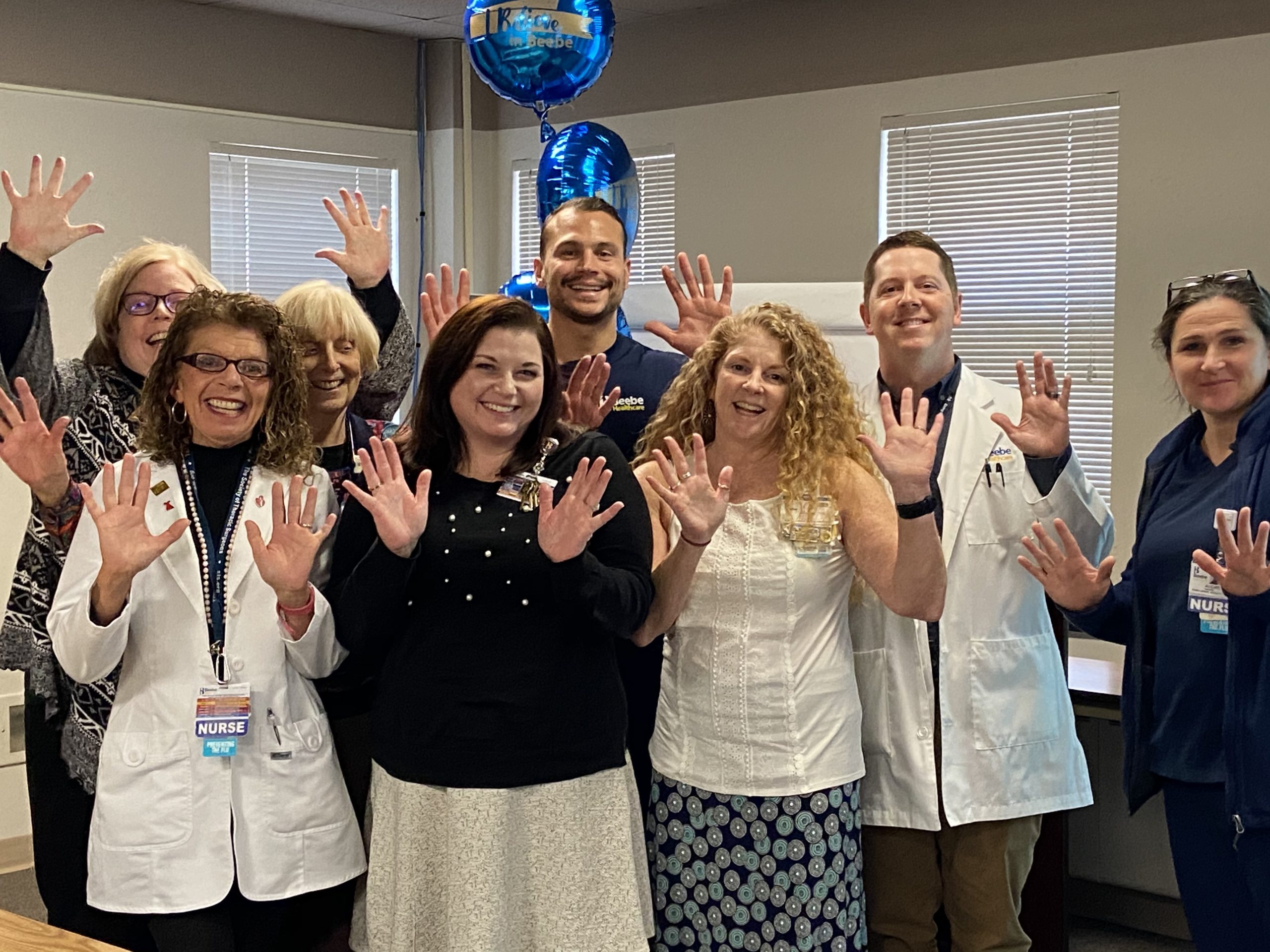 Pictured here are some of the members of the Hand Hygiene Committee ...